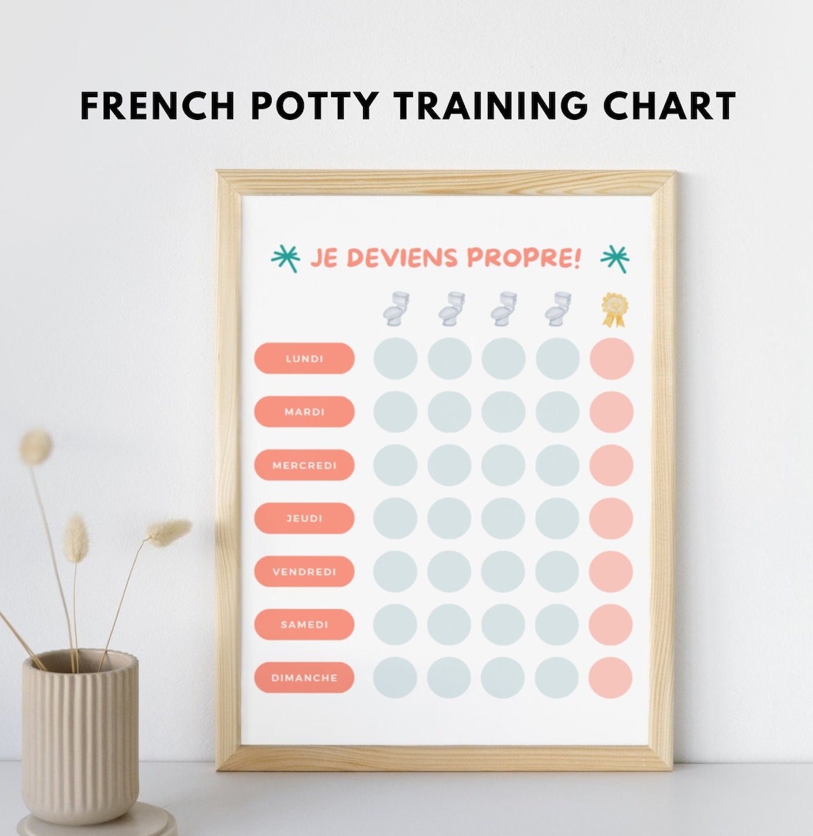 French Potty Training Chart, Tableau D’entraînement à La Propreté ...