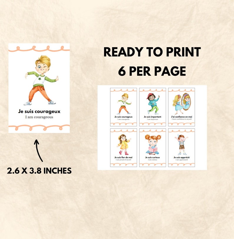 French-english Bilingual Positive Affirmations Flashcards, Flashcards ...