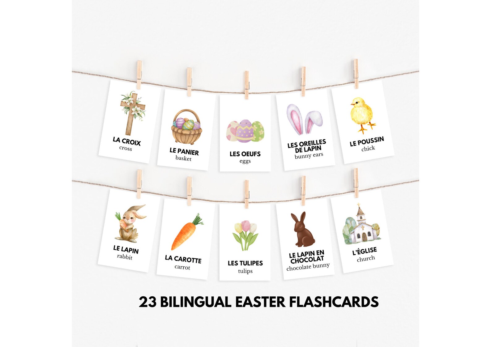 French-english Bilingual Easter Flashcards, Flashcards Bilingues ...