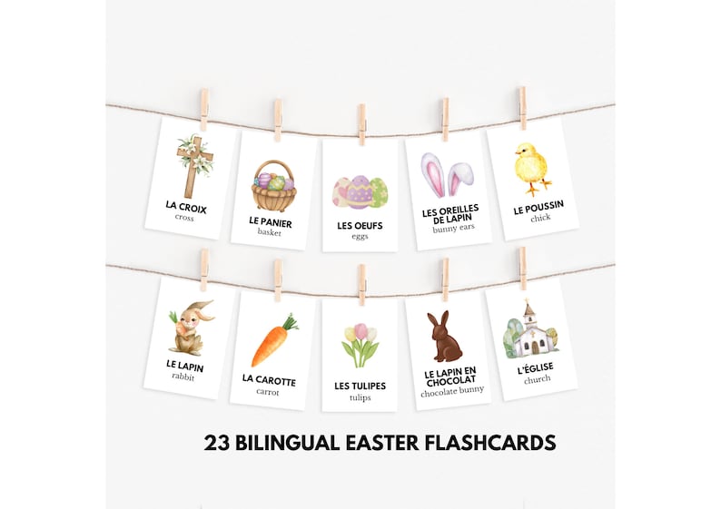 French-english Bilingual Easter Flashcards, Flashcards Bilingues ...