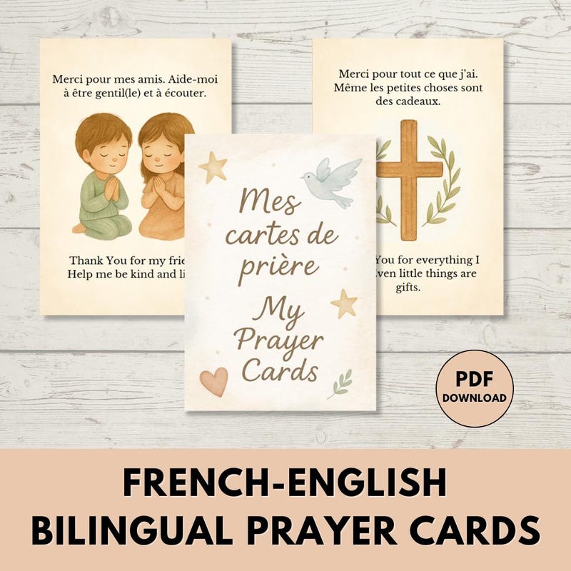 Bilingual Prayer Cards - Etsy