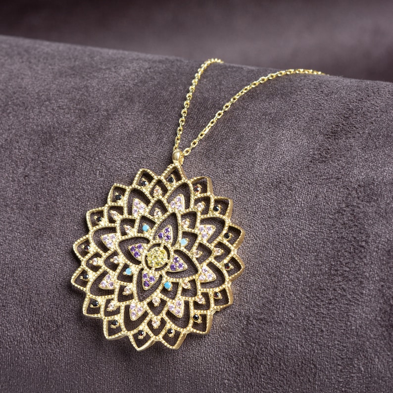 Silver Cycle of Life Necklace Flower of Life Pendant in 18K - Etsy