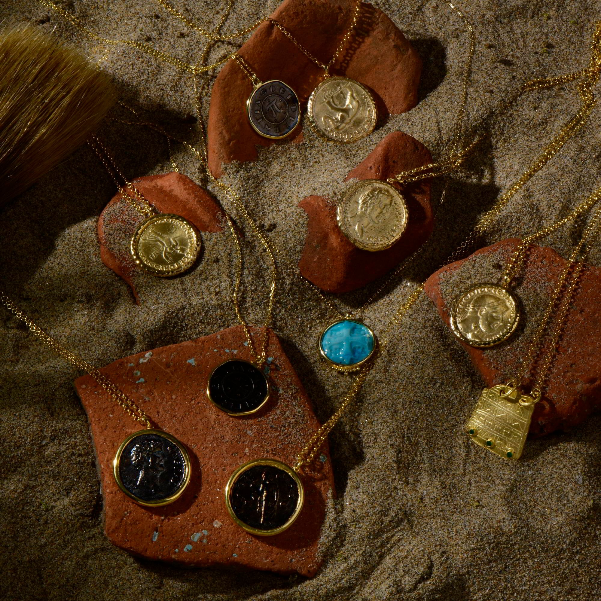 Silver Caesar Coin Necklace in 18K Gold Intaglio Roman - Etsy