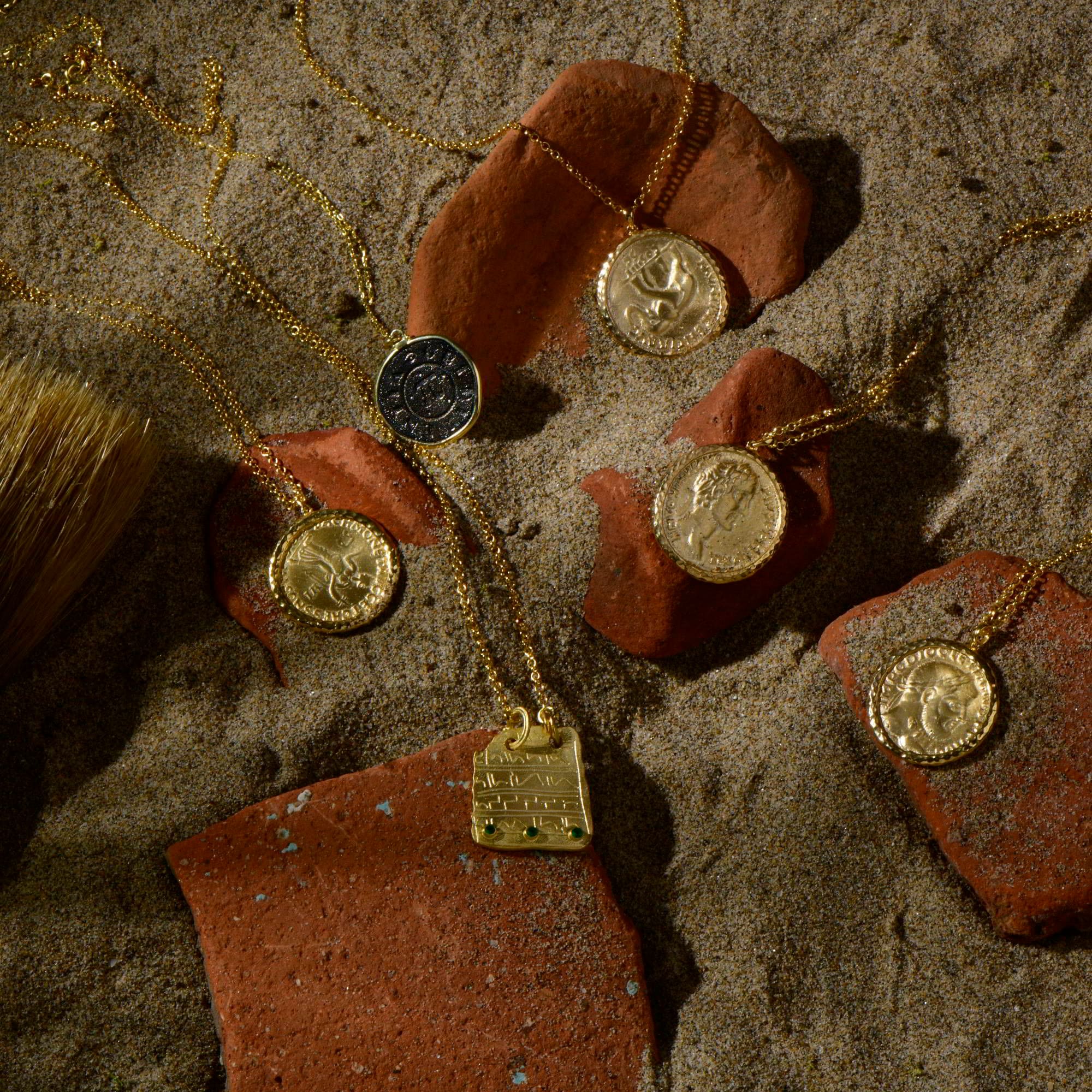 Silver Caesar Coin Necklace in 18K Gold Intaglio Roman - Etsy