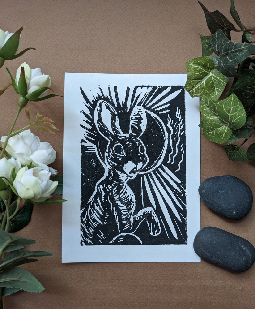 Watership Down Inspired | Rabbit Block Print | the Prophet| Black and ...