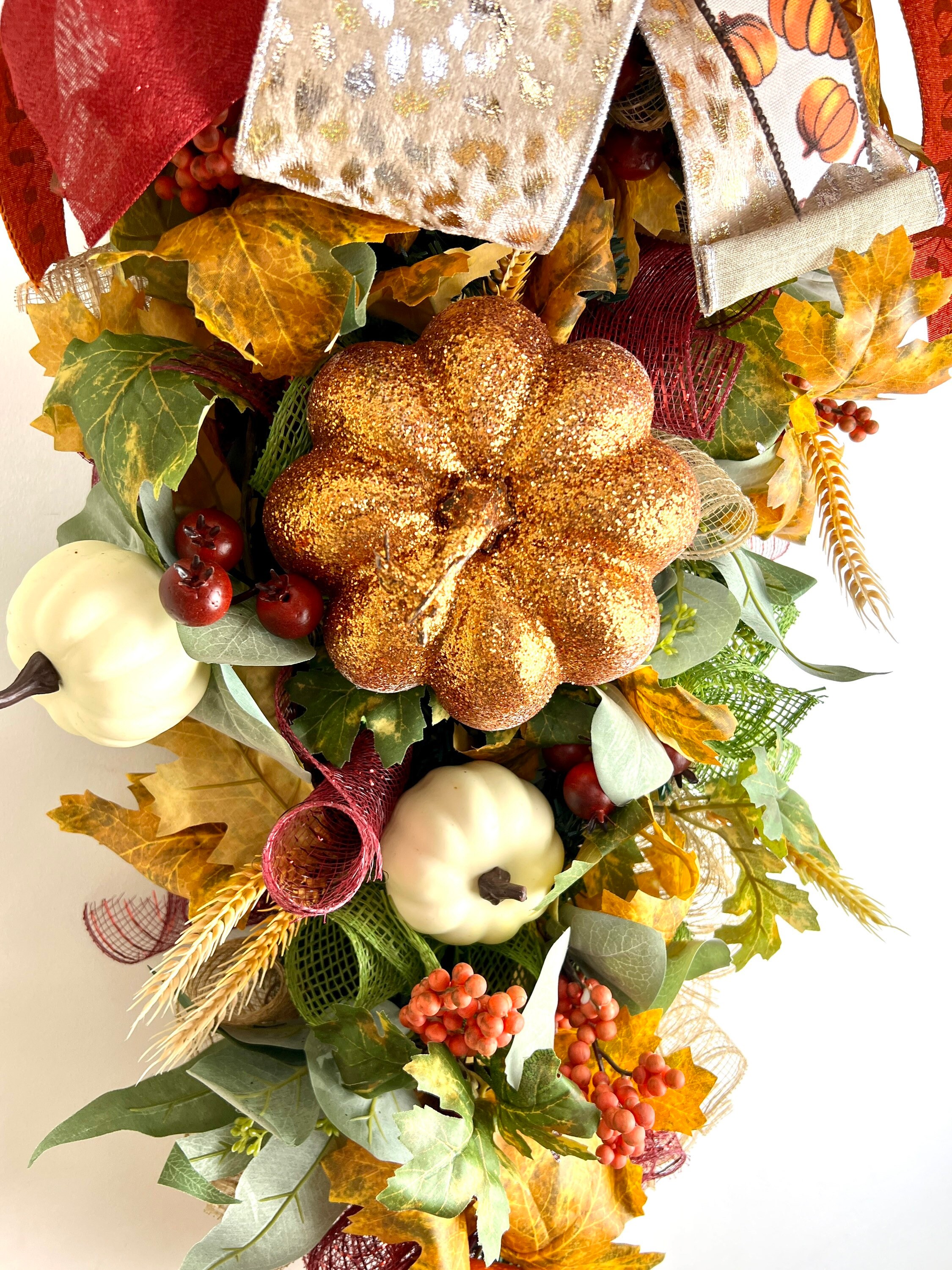 Fall Door Swag, Fall Door Swag for Front Door, Fall Door Hanger, Autumn ...