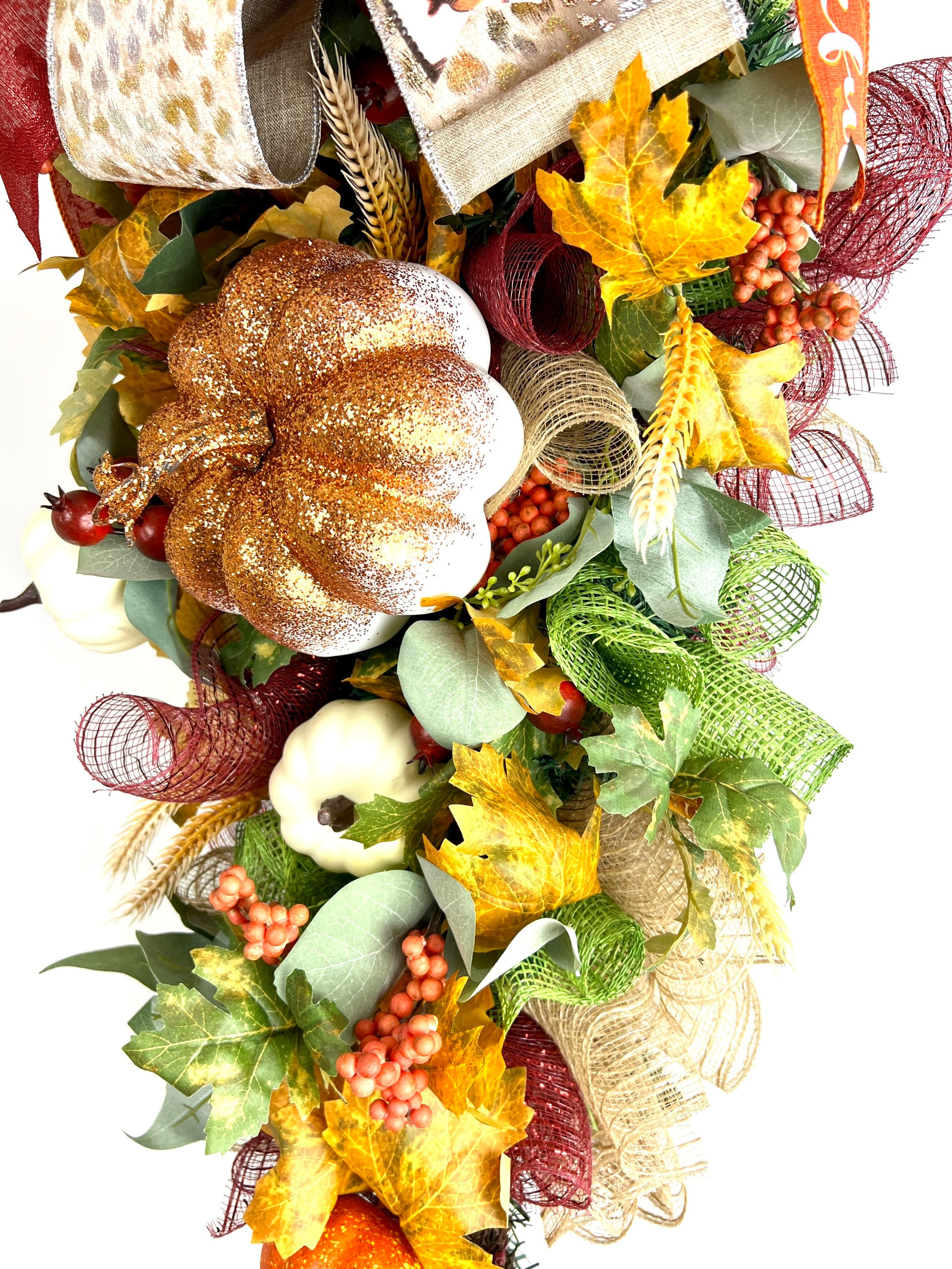 Fall Door Swag, Fall Door Swag for Front Door, Fall Door Hanger, Autumn ...