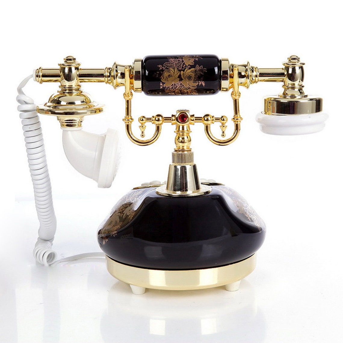 Ceramic Antique Retro Floral Corded Landline Telephone With Caller ID ...