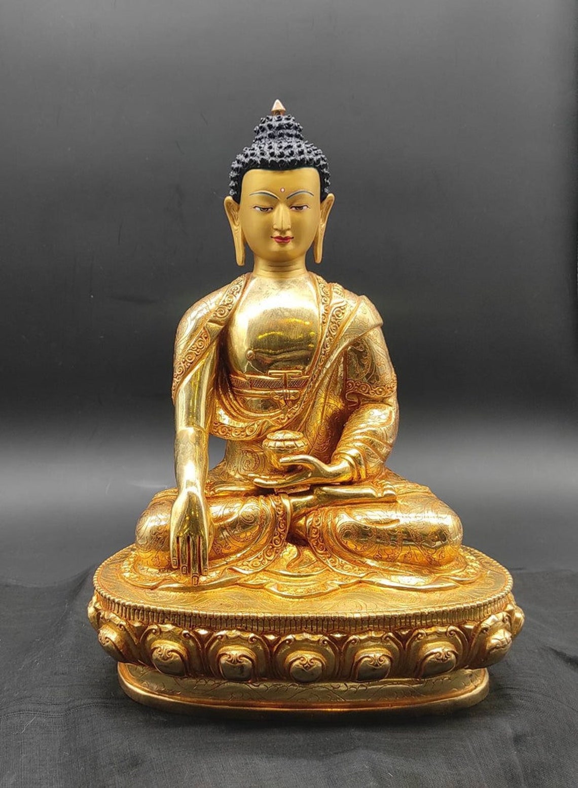Handmade Luxurious Tibetan Buddha Statue 8 Inch 24k Gold Plated - Etsy