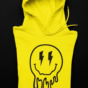 Drippy Smiley Face Hoodie - Etsy