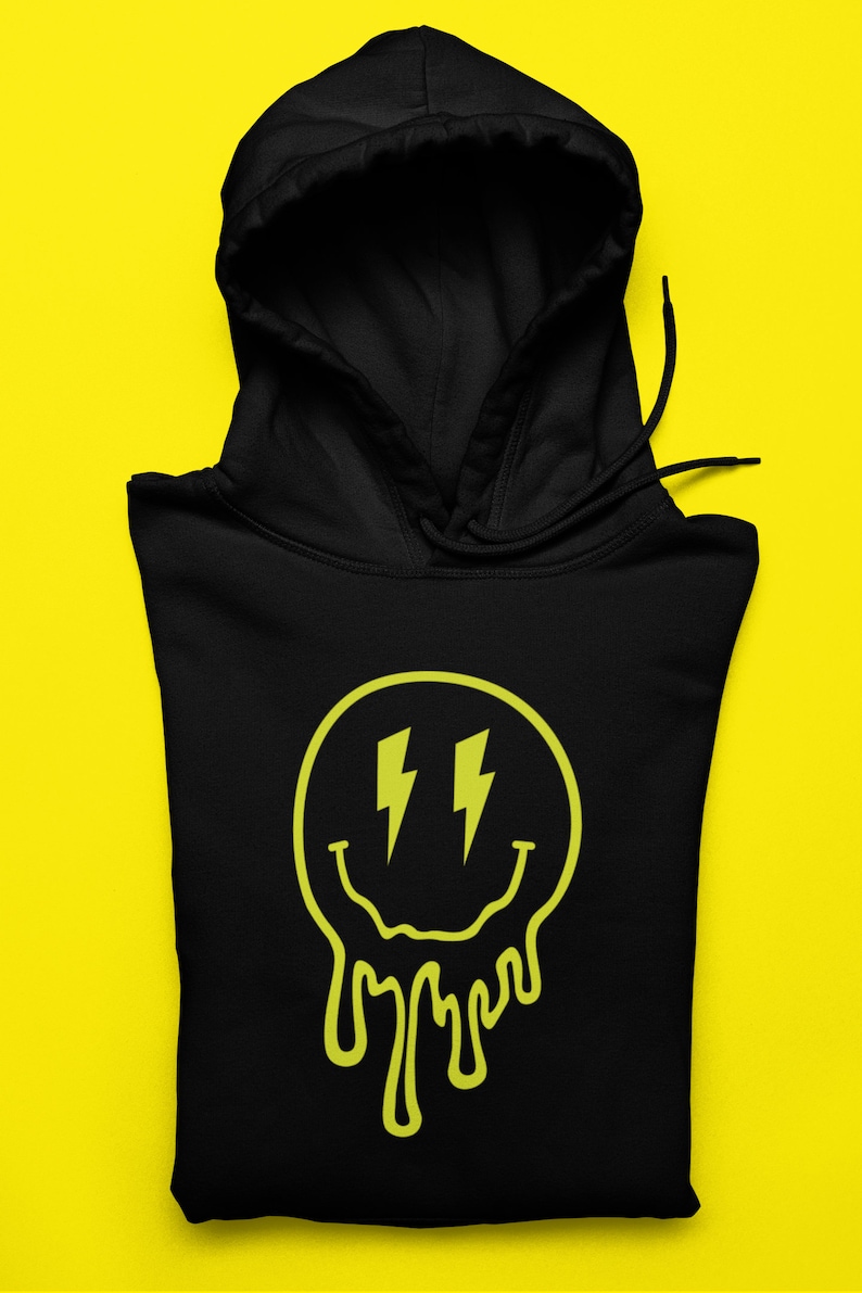 Drippy Smiley Face Hoodie - Etsy
