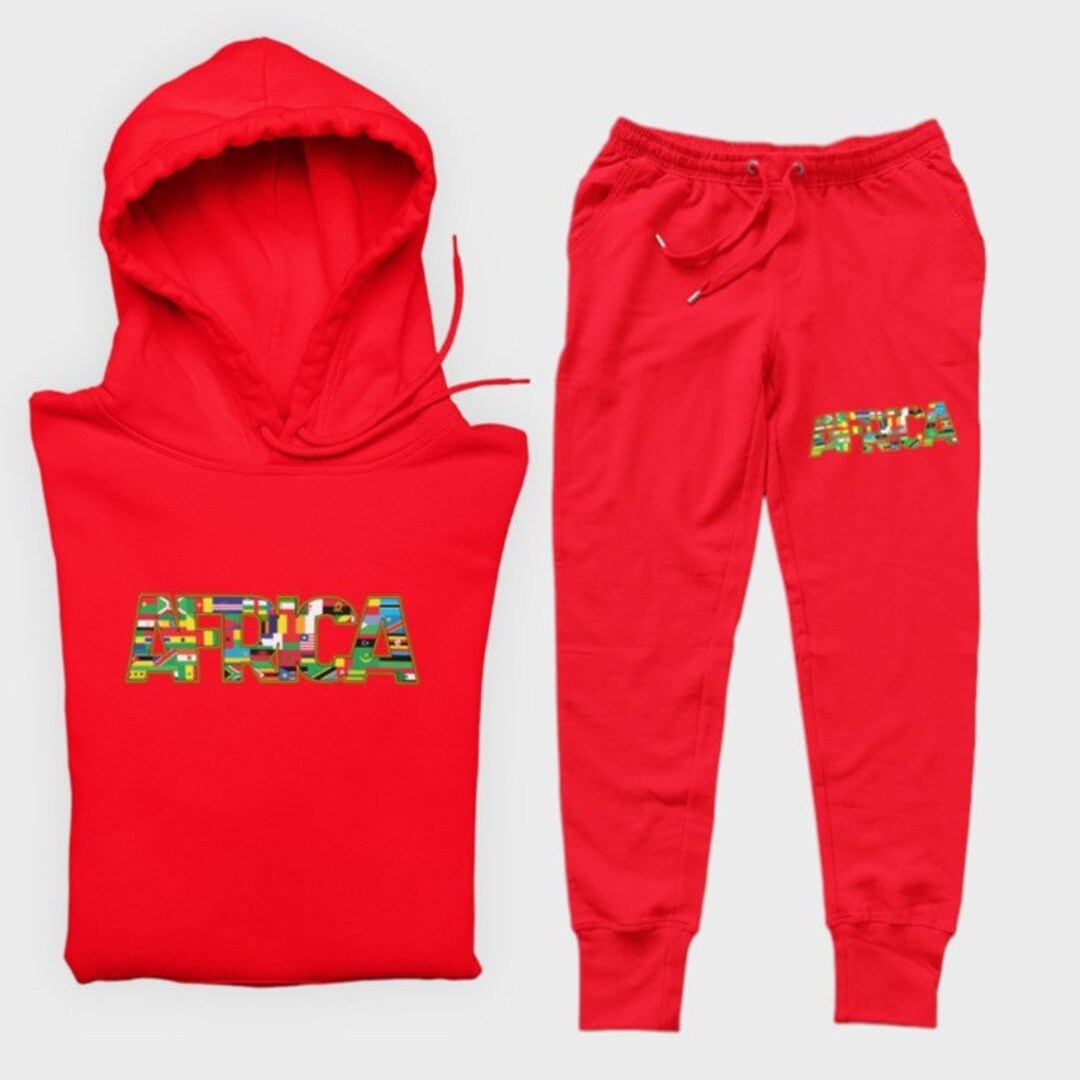 Africa Pattern Letter Logo Hoodie and Jogger Set - Etsy