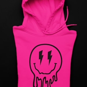 Drippy Smiley Face Hoodie - Etsy