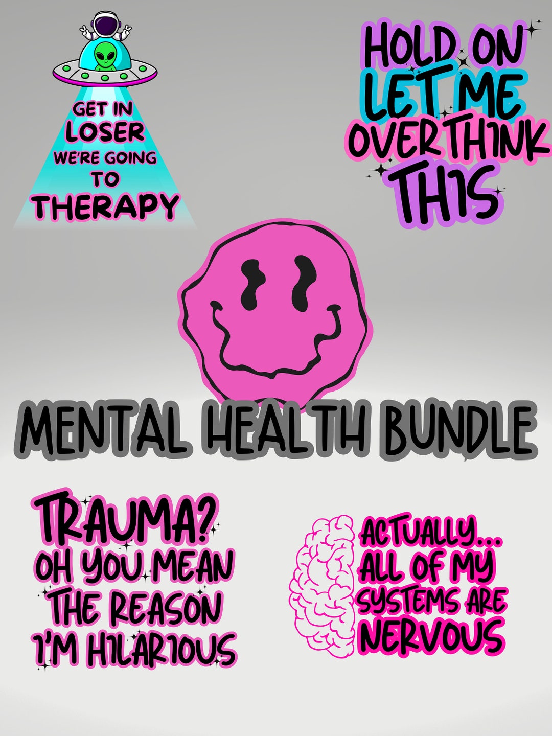 Funny Mental Health PNG | Witty Mental Health Sayings PNG | Mental ...