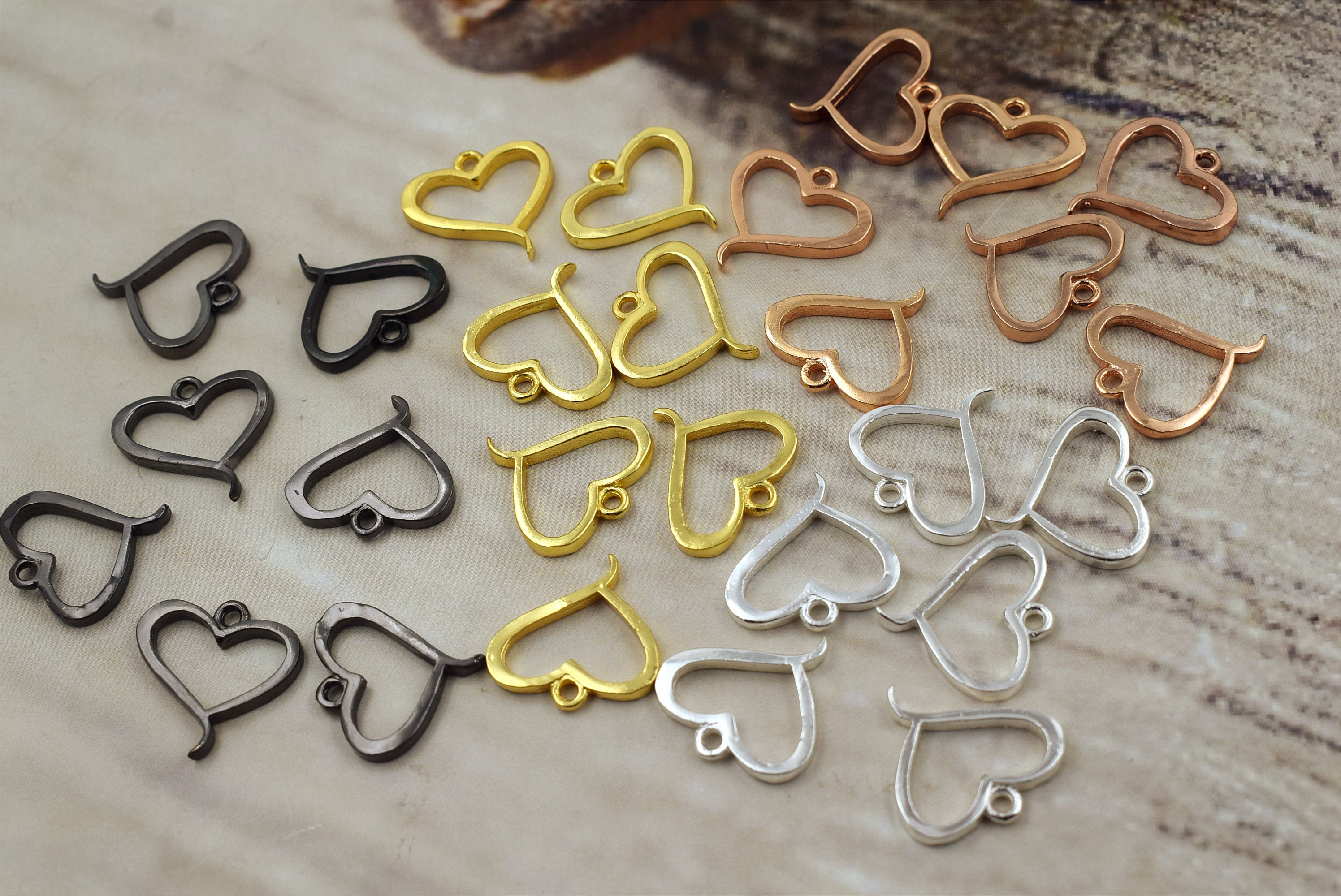 22x23mm Heart Bezel for Jewelry Making Bezel for Resin Craft Bezel ...