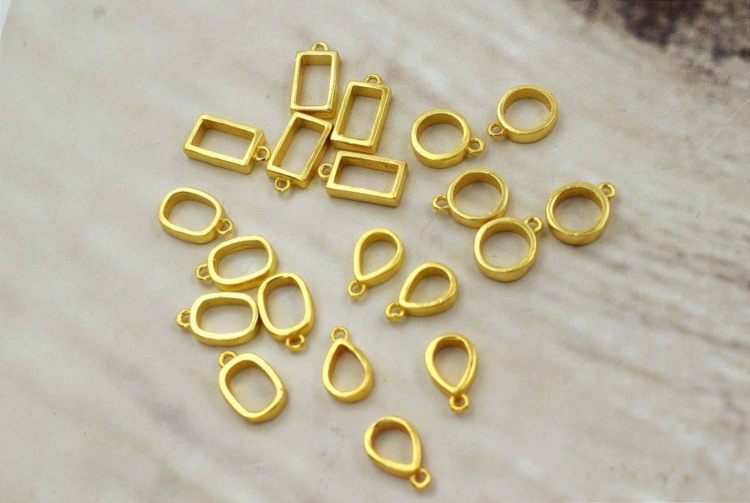 20 Pcs. Open Back Bezels for Resin Pressed Flower Jewelry. Bezel Blanks ...