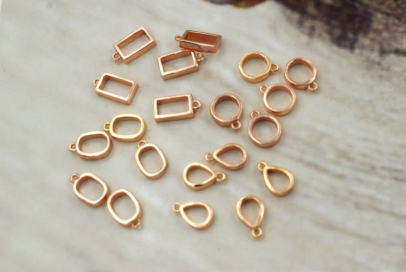 20 Pcs. Open Back Bezels for Resin Pressed Flower Jewelry. Bezel Blanks ...