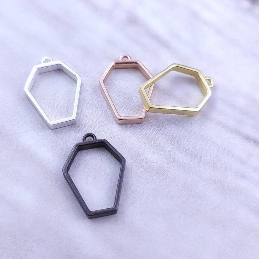 18x24mm Open Back Bezels Frames. Coffin Charms Bezel Frames for DIY ...