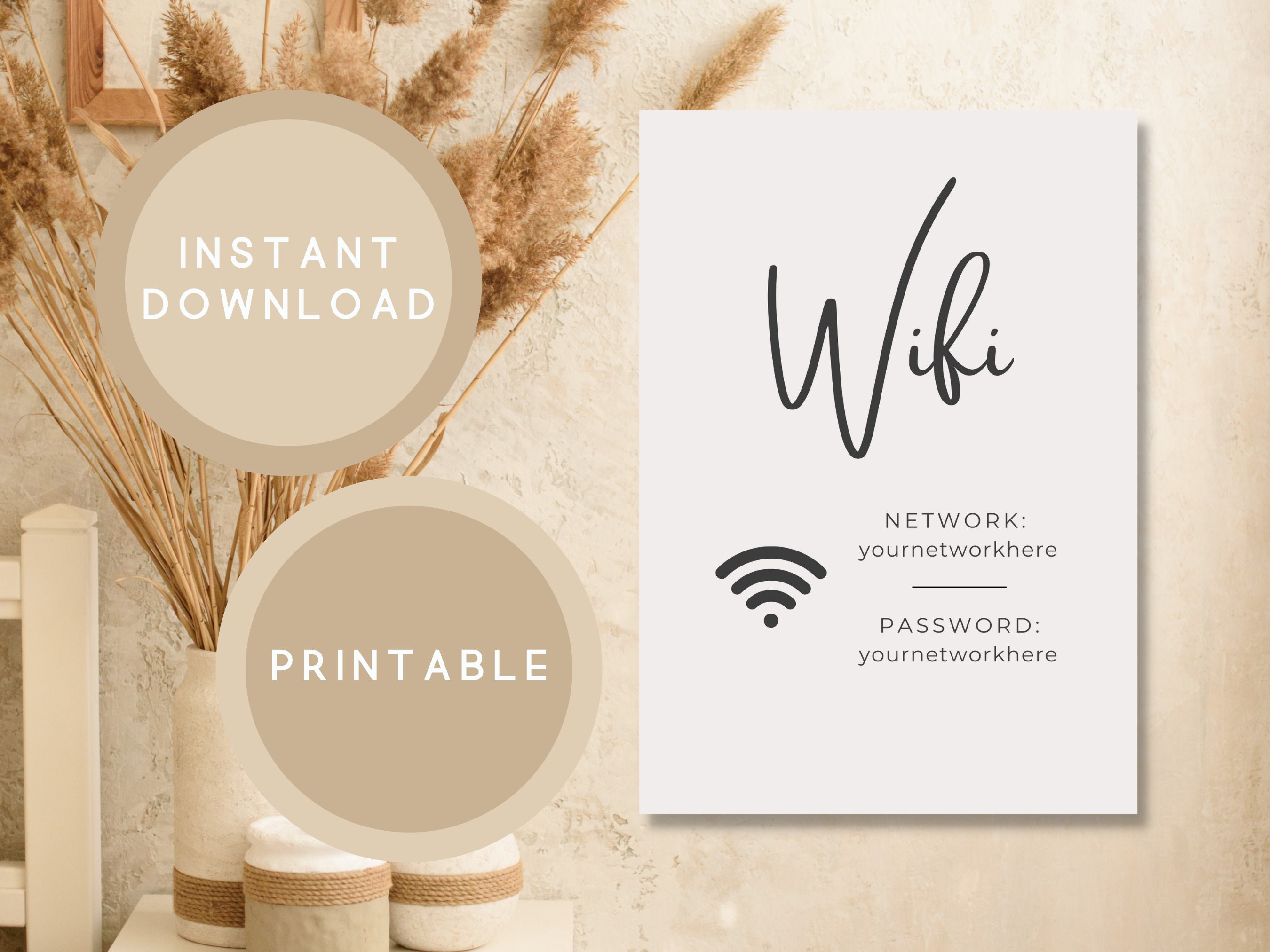 Wifi Password Sign | Editable Wifi Sign | Wifi Password Sign Printable ...