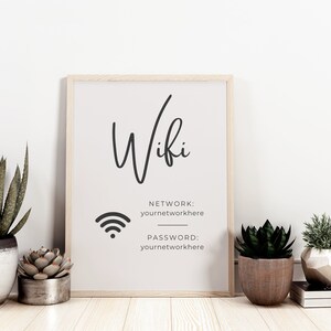 Wifi Password Sign Editable Wifi Sign Wifi Password Sign - Etsy