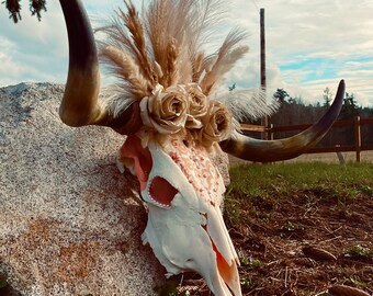 REAL COW SKULL, Southwest Art , Hand Crafted , Wall Decor , Skull ...