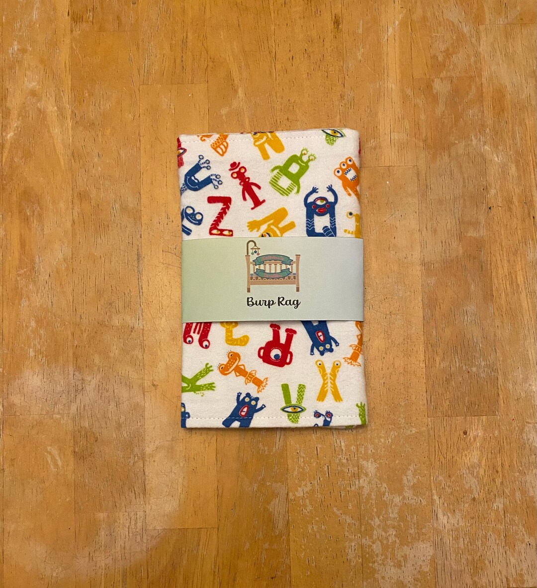 Monster Alphabet Burp Rag - Etsy