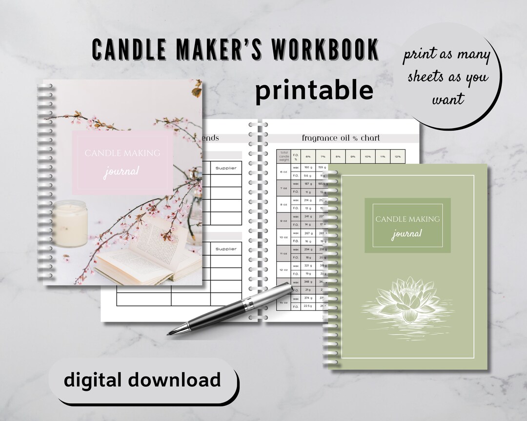 Candle Maker Workbook Printable, Candle Burn Test Log Sheets, Candle ...