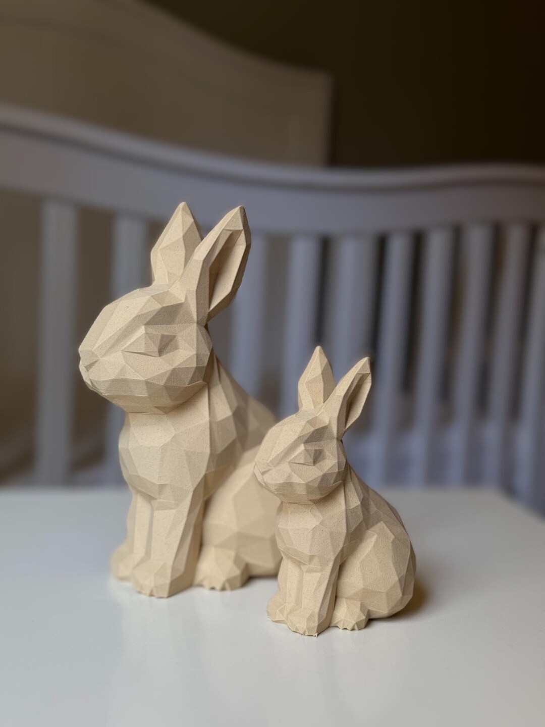 The Polygon Bunny - 3D Printed Decorative Bunny for Home Decor, Nursery ...