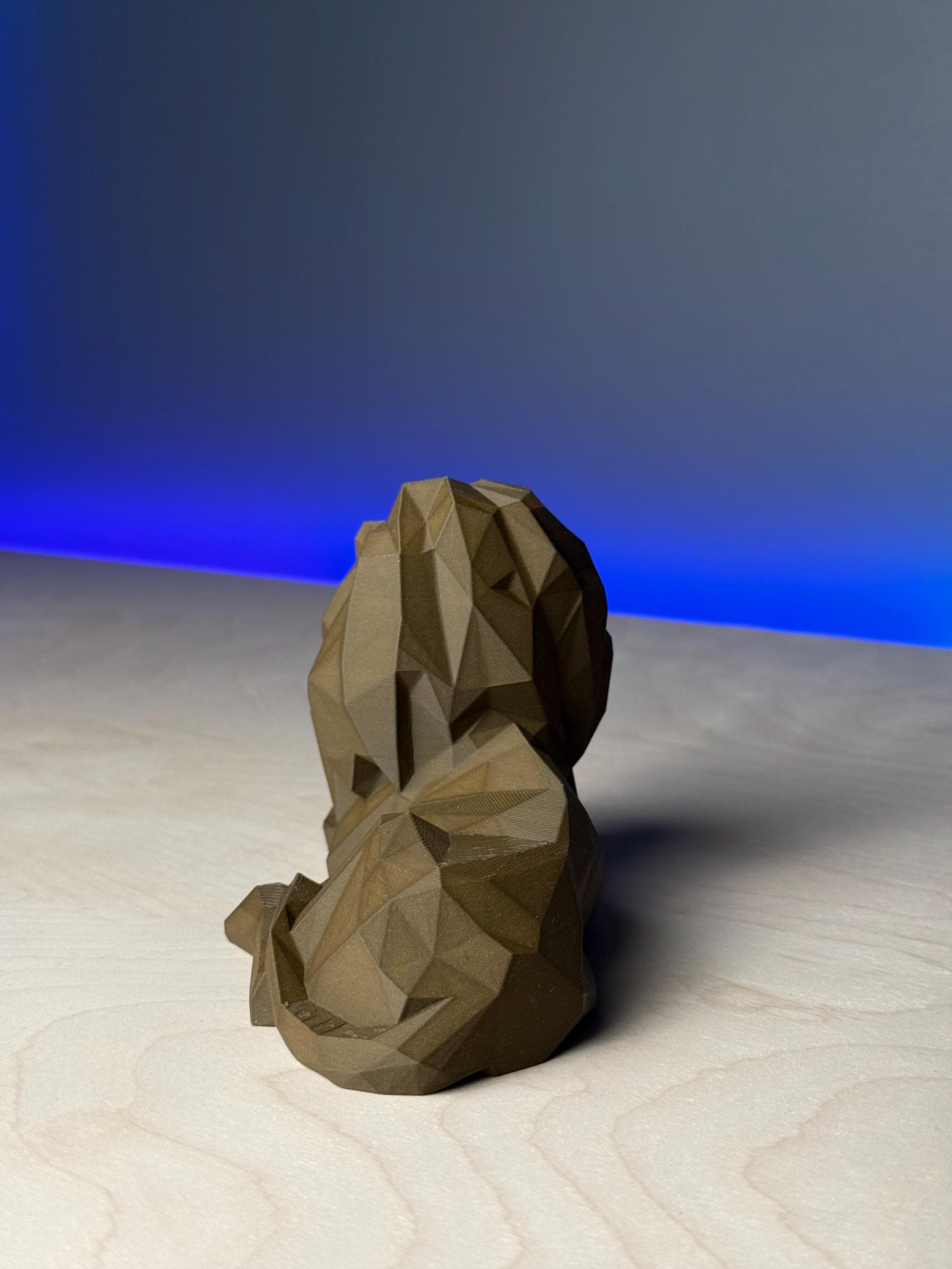 Modern Mane – 3D Printed Low Poly Lion Statue | Geometric Animal Decor ...