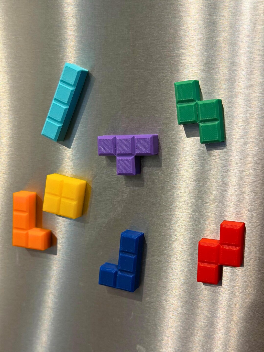 Retro Puzzle Block Magnets | 3D Printed Fridge Magnet Set | Colorful ...