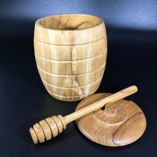 Wooden Honey Pot - Etsy