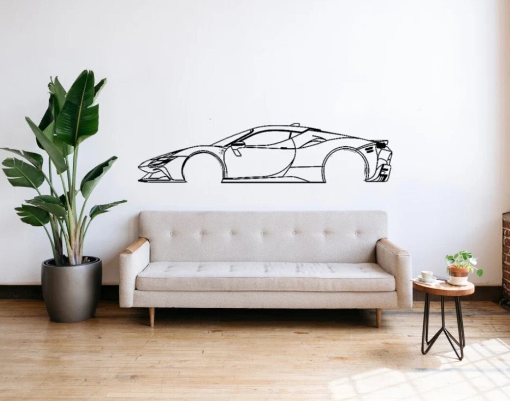 Ferrari SF 90 Car Silhouette Wall Décor Car Metal Silhouette - Etsy UK