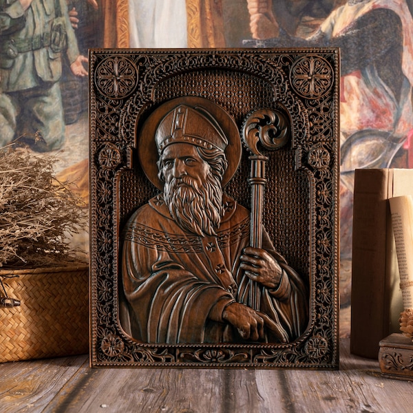 Wood Carved Saint Statues - Etsy