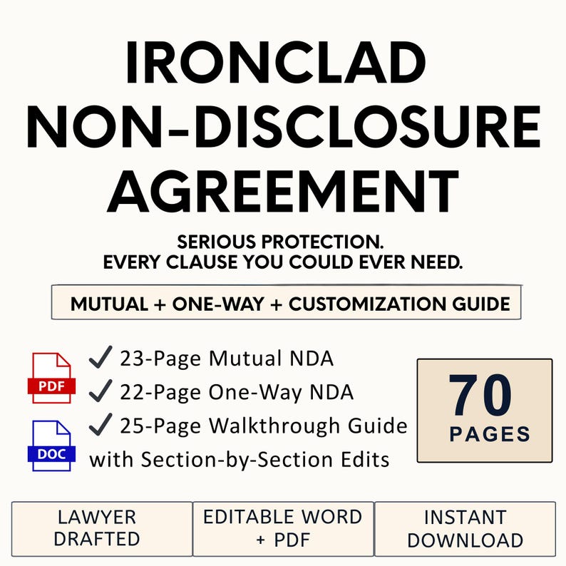 Non Disclosure Agreement Template | Editable Mutual One Way NDA ...