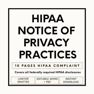 HIPAA Notice of Privacy Practices Template | Editable Med Spa ...