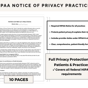 HIPAA Notice of Privacy Practices Template | Editable Med Spa ...