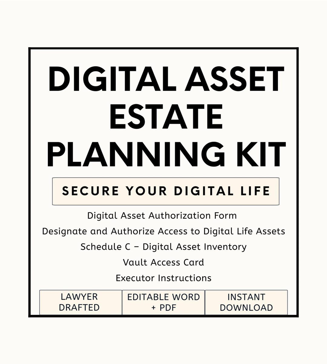 Digital Asset Legal Estate Planning Forms: Online Accounts Log, Estate ...