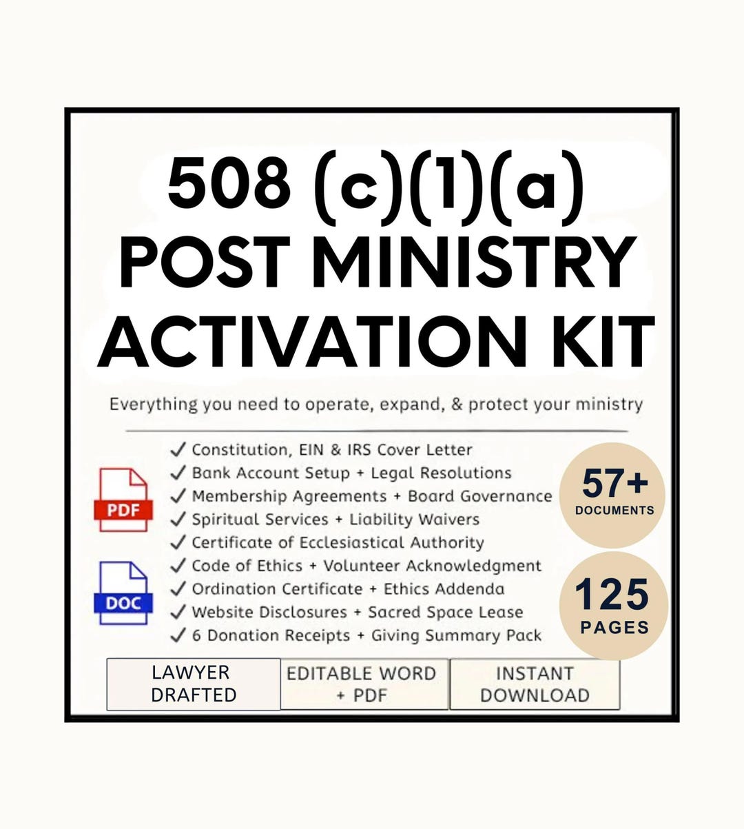 508c1a Ministry Trust Add-on Bundle | 57+ Editable Legal Templates for ...