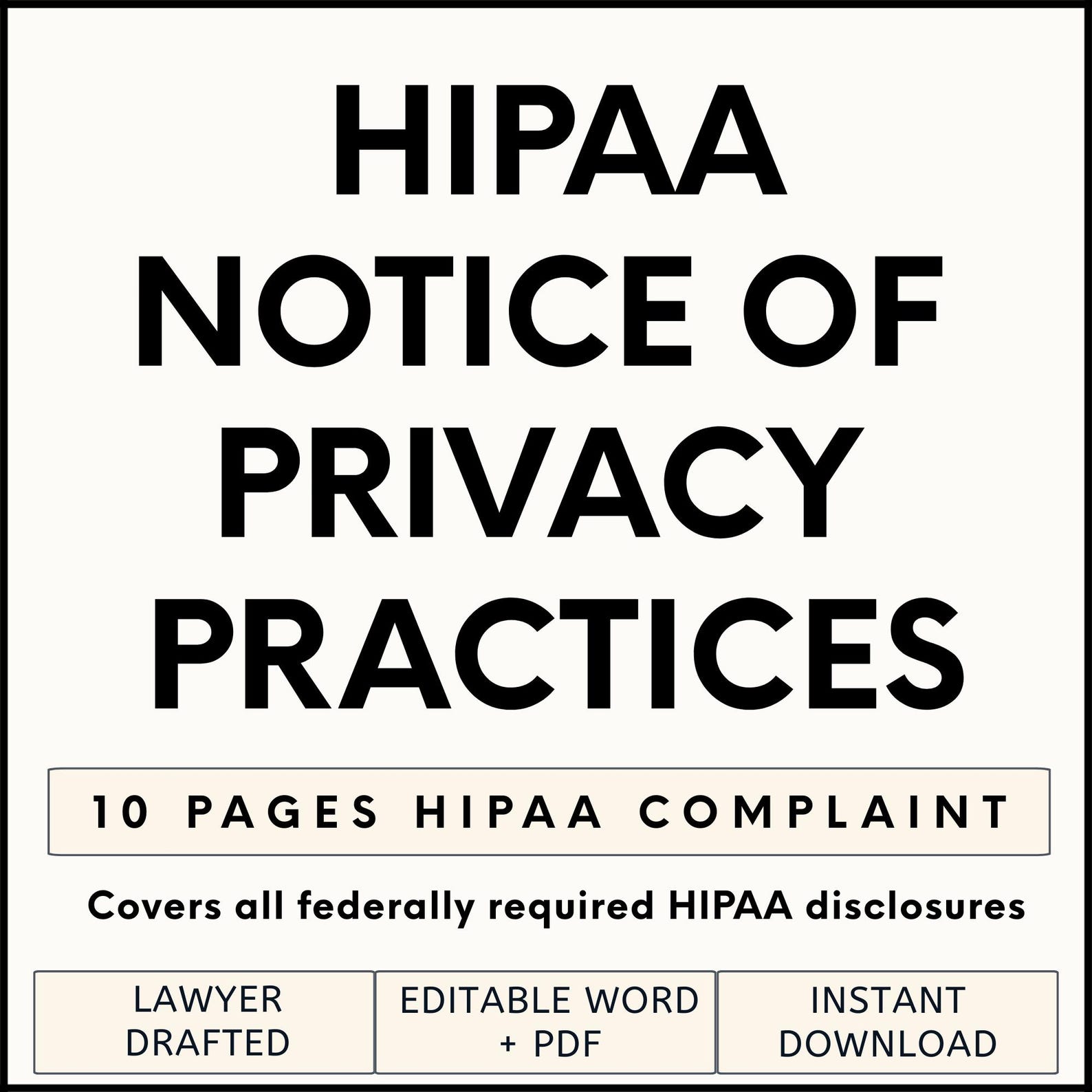 HIPAA Notice of Privacy Practices Template | Editable Med Spa ...