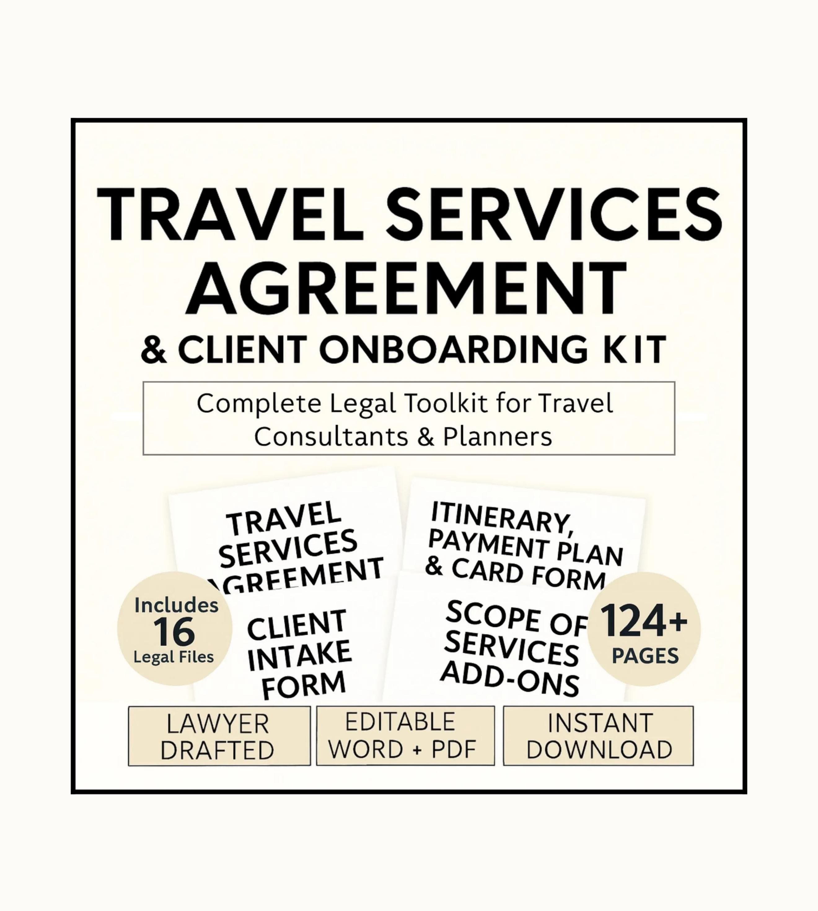 Travel Services Agreement Template | Editable Consultant Contract for ...