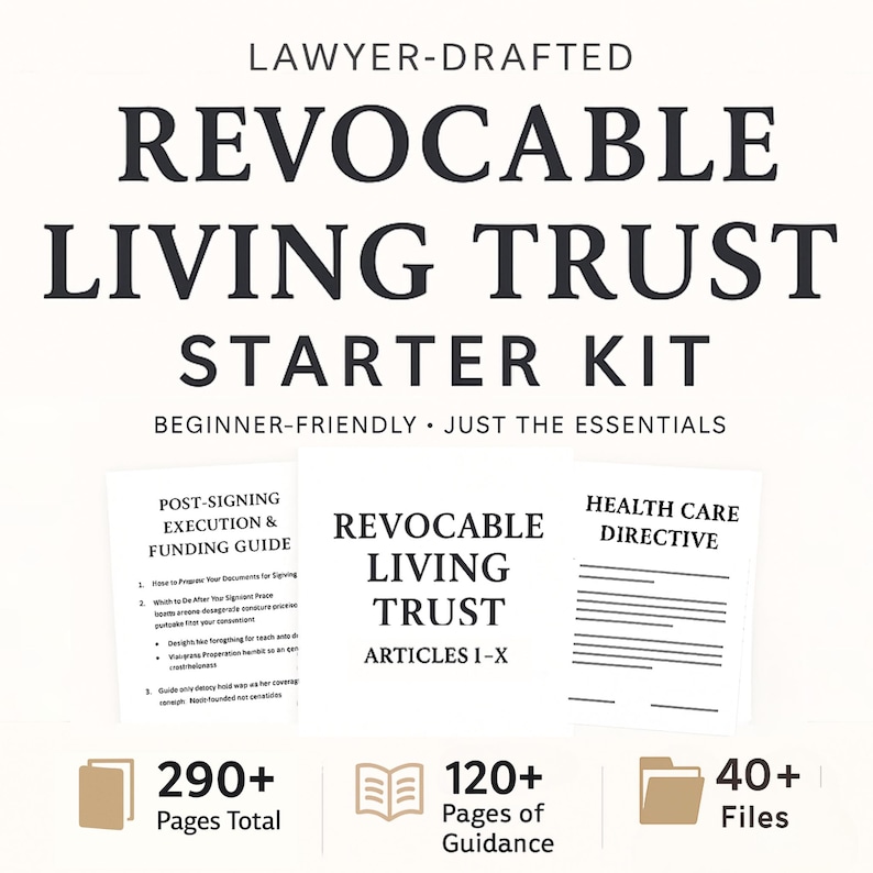 Living Trust Template: Editable Revocable Family Trust Kit, Power of ...