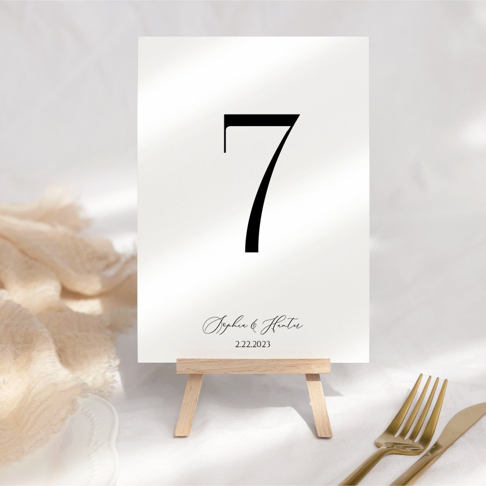 Wedding Table Number Template, Simple Table Numbers, Modern Minimalist ...
