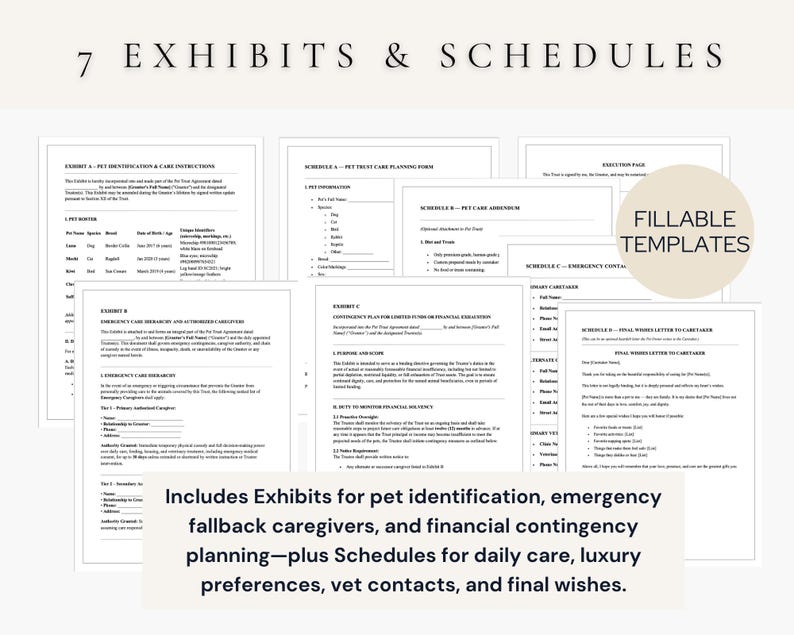 Pet Trust Agreement Template: Editable Estate Planning Form for Pet ...