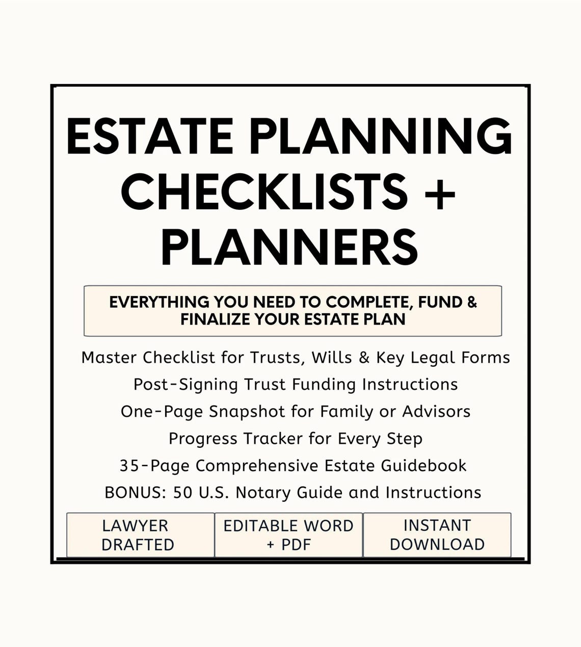 Estate Planning Checklist Binder: Editable Checklists for Wills, Trusts ...