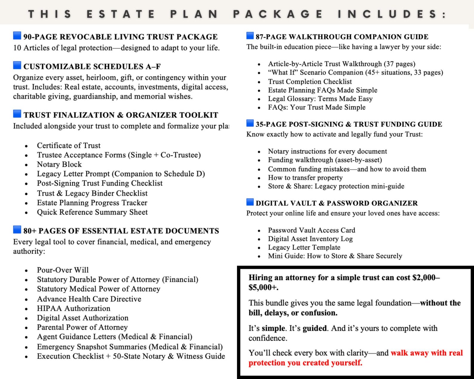 Living Trust Template: Editable Revocable Family Trust Kit, Power of ...