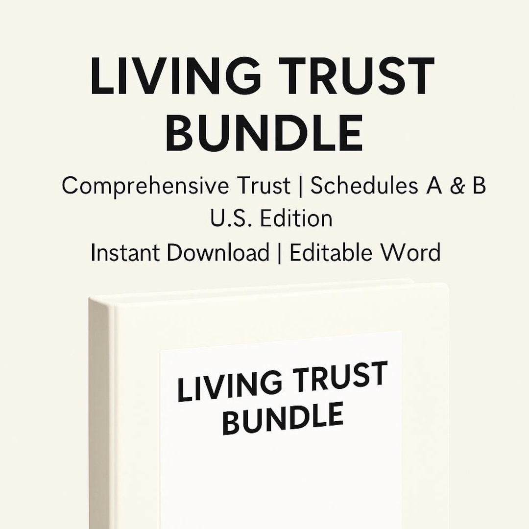 Revocable Living Trust Template | Editable Legal Trust With Schedule A ...