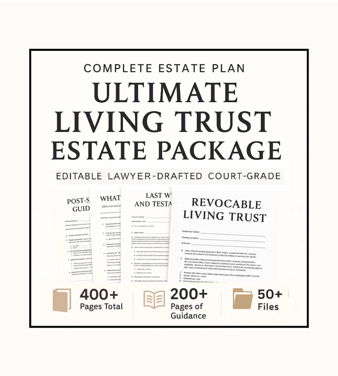 Revocable Living Trust and Will Kit: Editable Estate Planning Forms ...