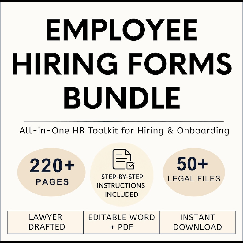 Employee Hiring Forms Bundle | Editable New Hire Kit, Job Application ...
