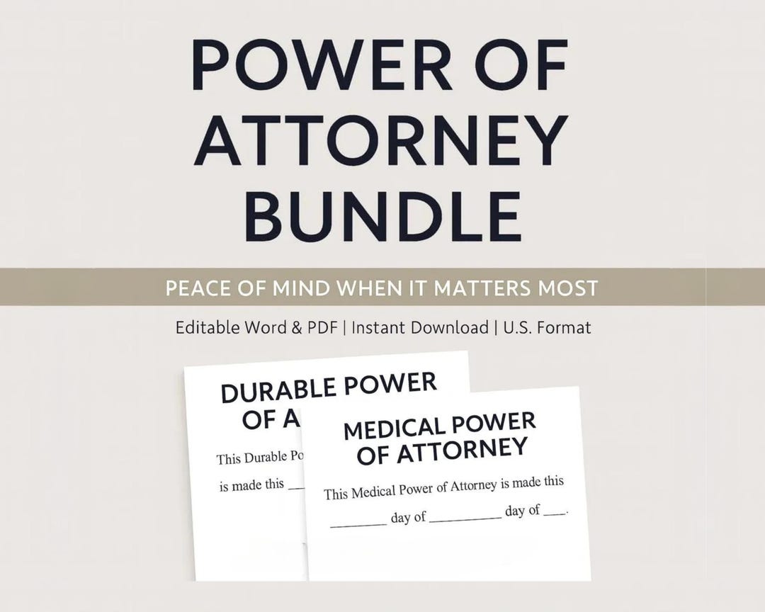 Power of Attorney Bundle, POA Kit, Durable, Medical, Financial ...