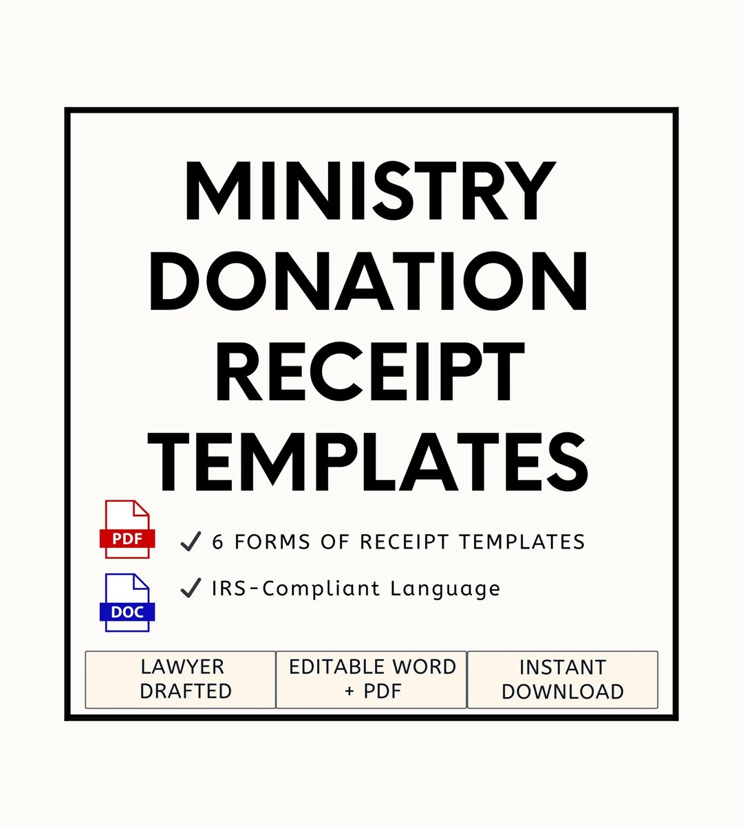 Ministry Donation Receipt Template Bundle: 508c1a, One-time, Recurring ...